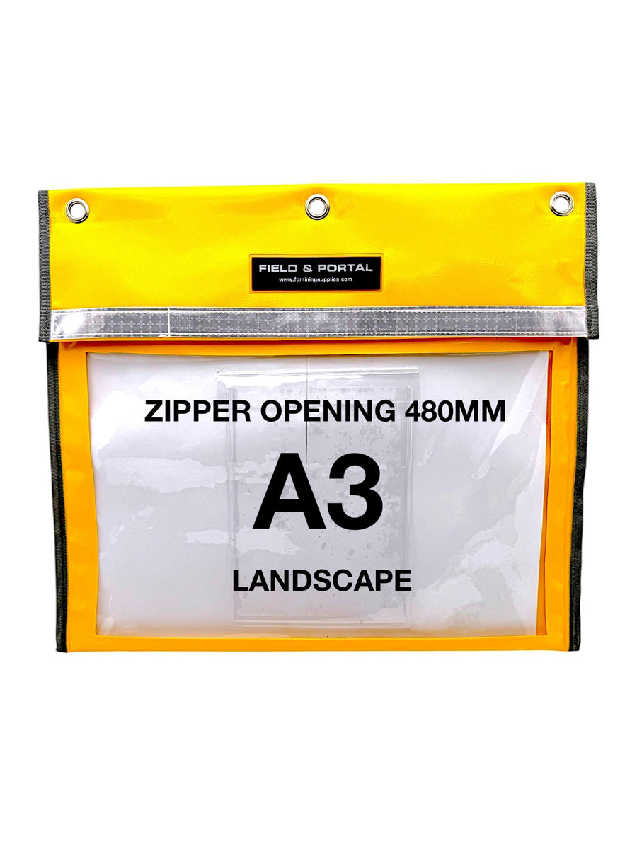 FP09 - A3 yellow Water Resistant Document Holder / mining plans / sche ...